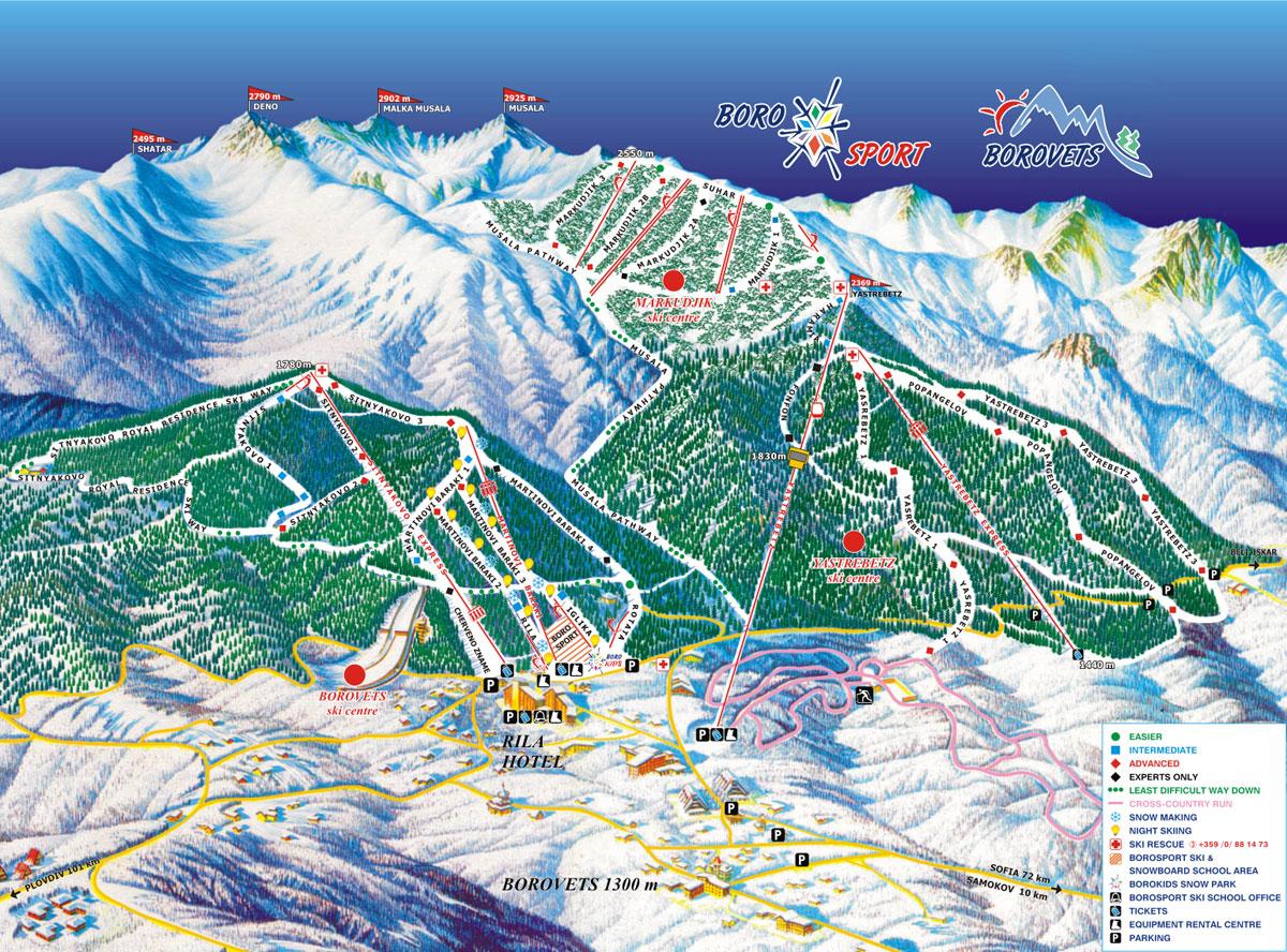 Borovets Piste Map J2Ski Borovets Piste Map J2Ski